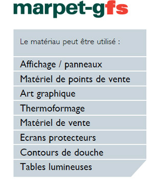 Plaque PETG transparent Marpet gfs